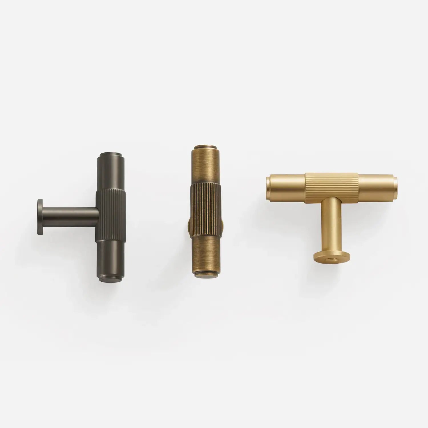 MAGNILA Solid Brass Knurled T-Bar Handle for cabinet and drawers