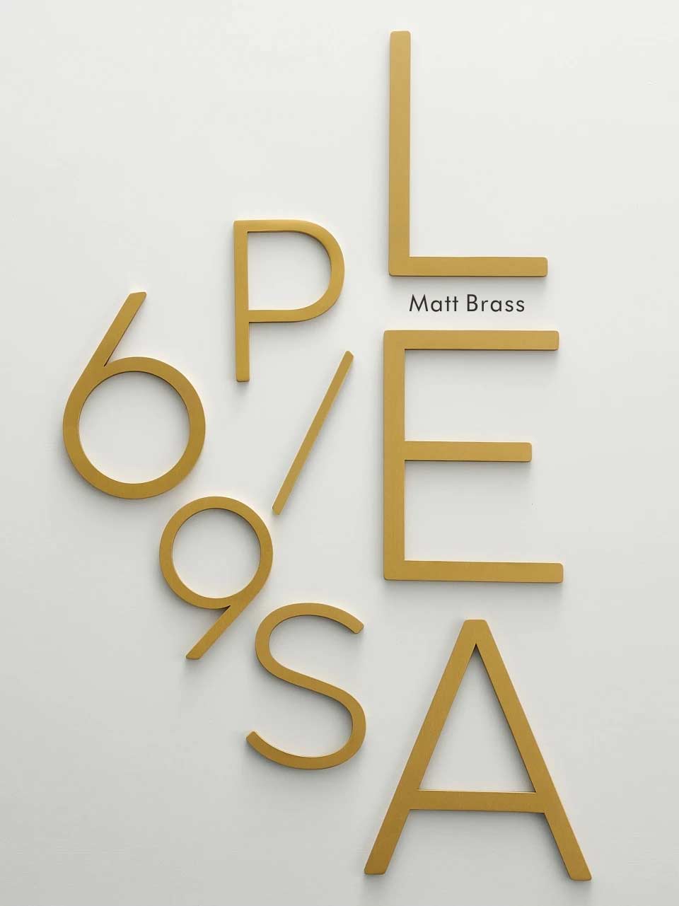 ARIS Solid Brushed Brass House Letters, flat letters & numbers