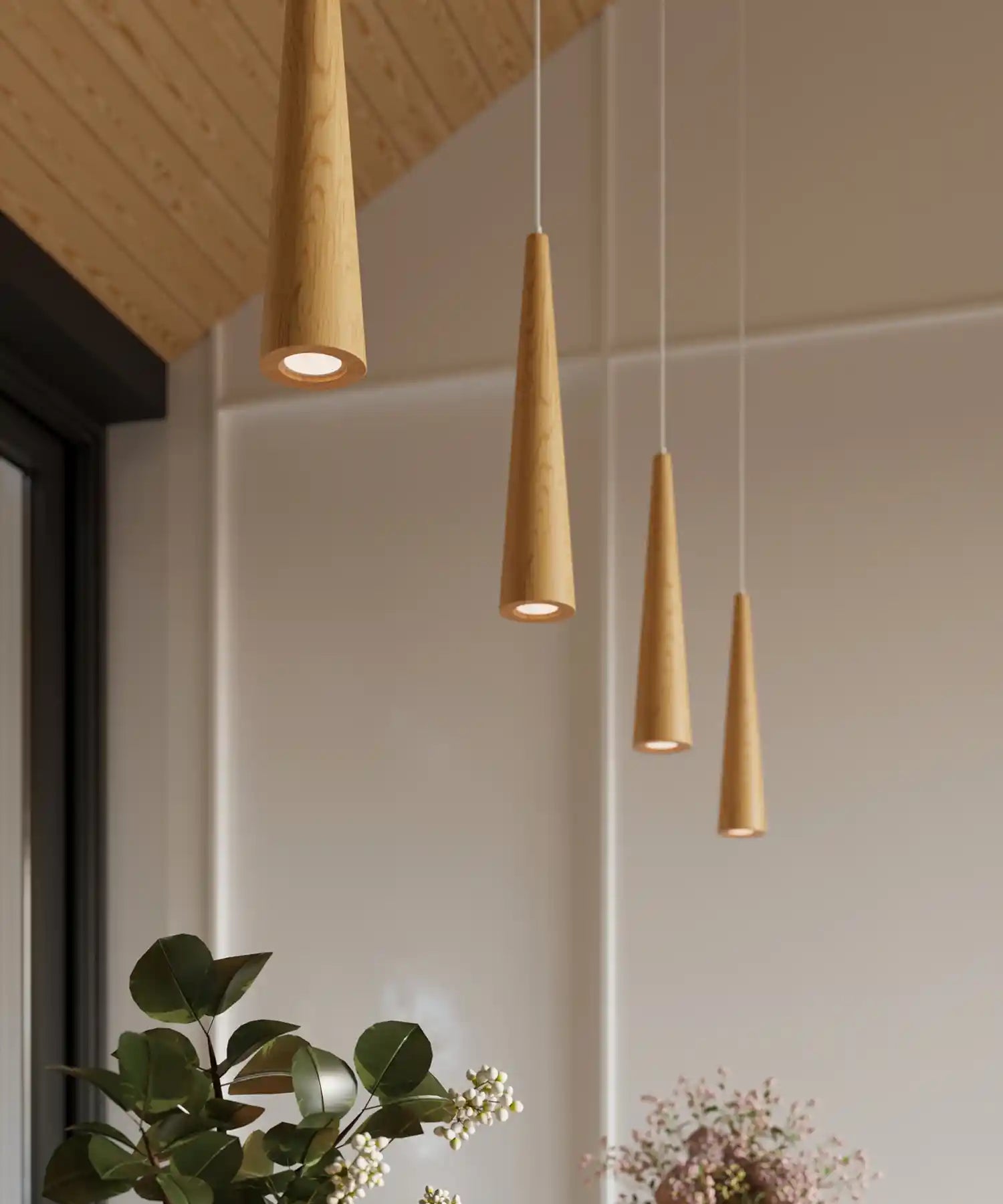 SULA Natural Wood Pendant Light, Kitchen island lights, Ceiling hanging ...