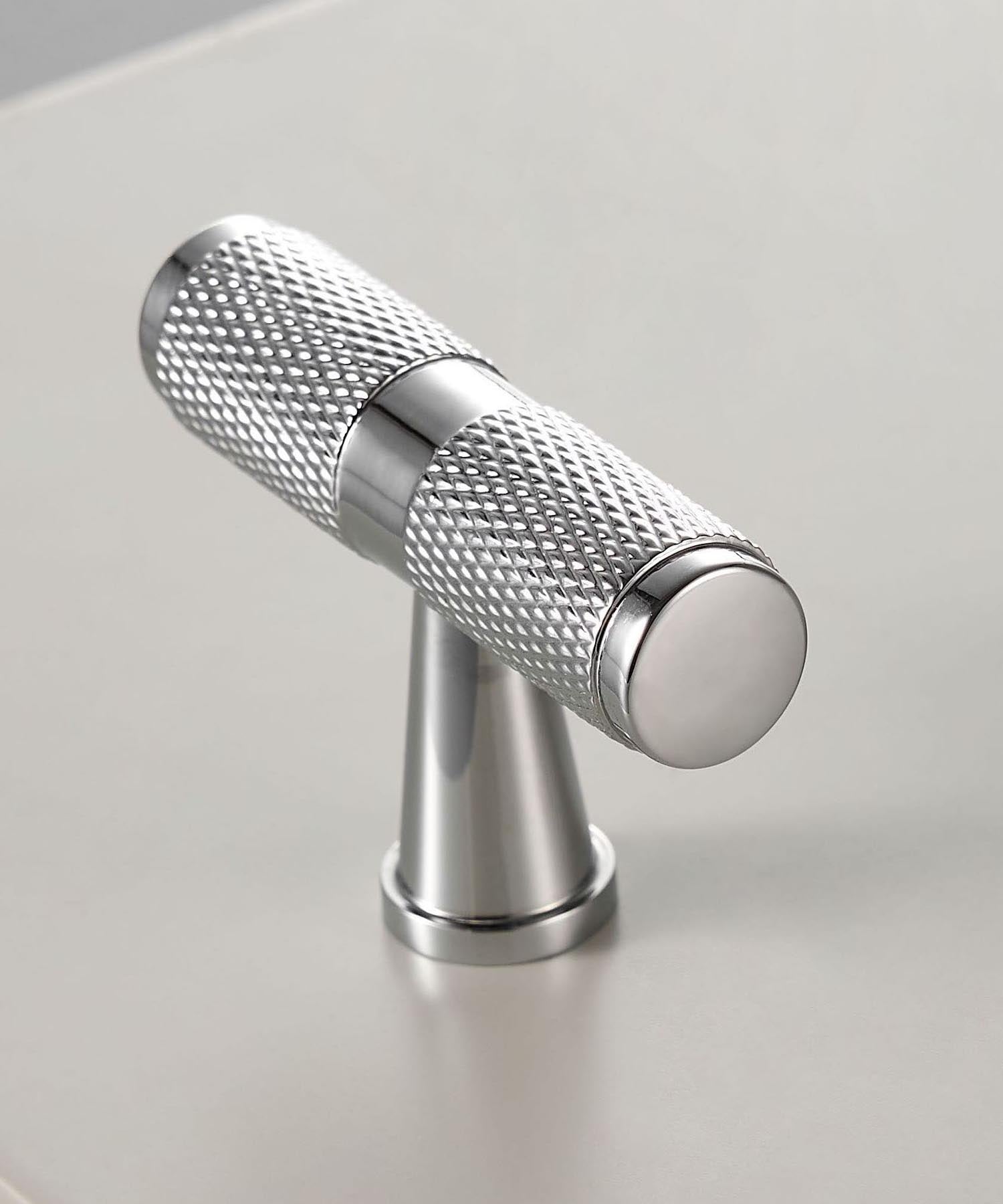 BANBURY Knurled Solid Brass T-Bar Handle - Luxury Handles