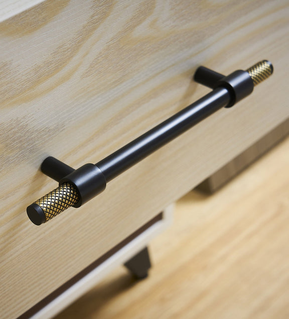 CONNEL Knurled Solid Brass Kitchen & Cabinet Handle - Luxury Handles