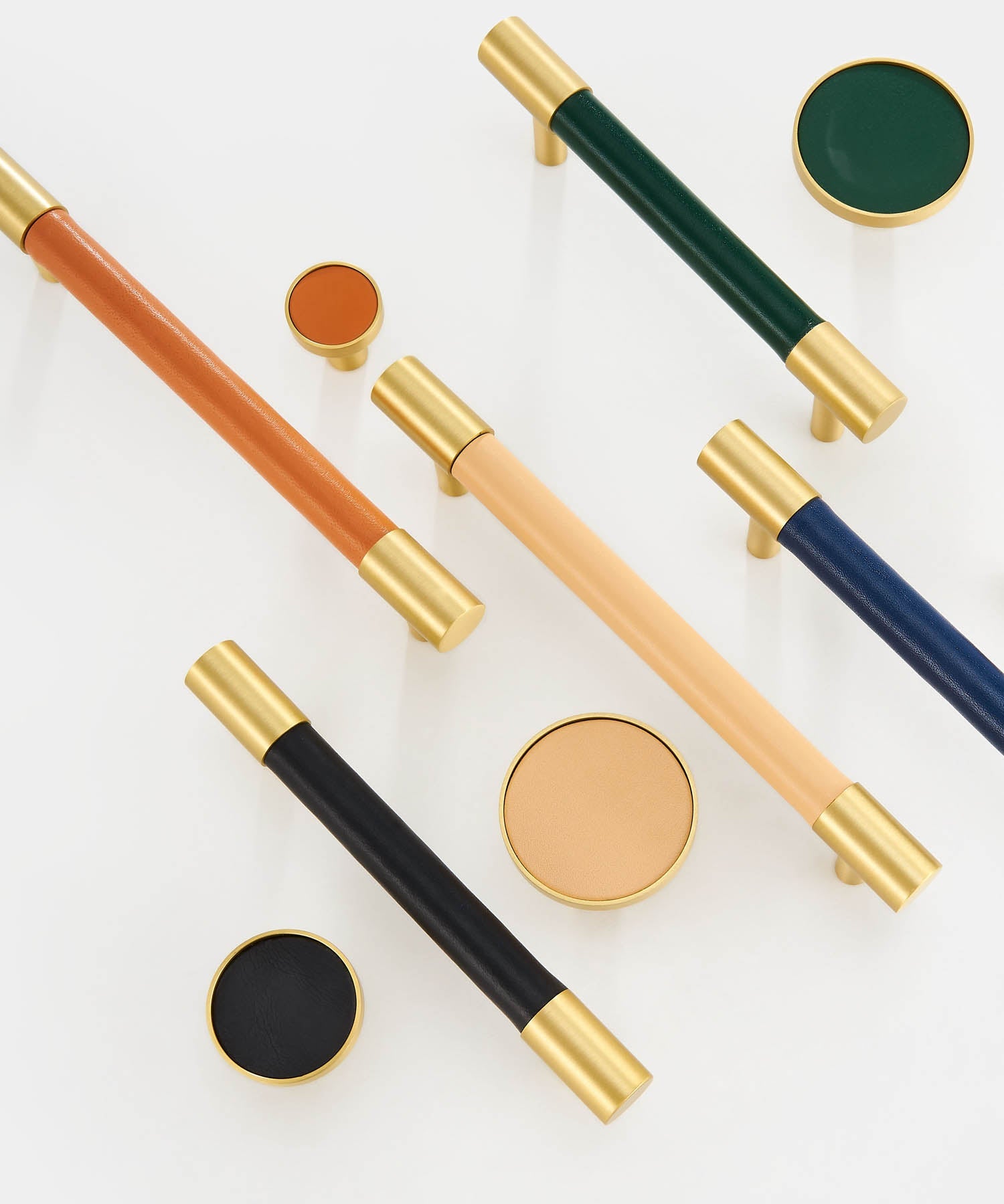 Real Leather And Brass Premium Kitchen & Cabinet Handle, premium ...