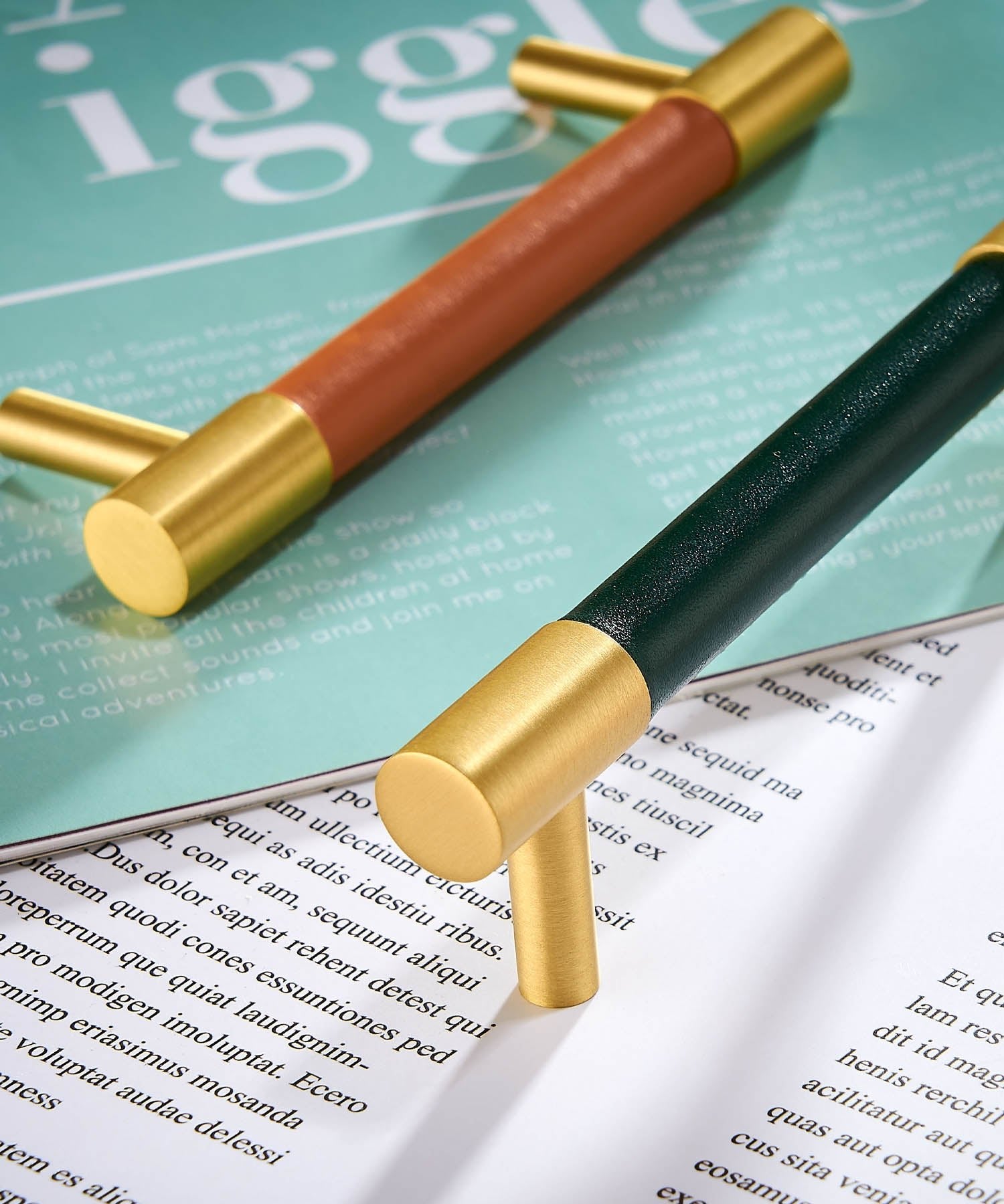 Real Leather And Brass Premium Kitchen & Cabinet Handle, premium ...