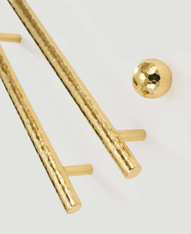 HAAM Round Hammered Solid Brass Kitchen & Cabinet Handle - Luxury Handles