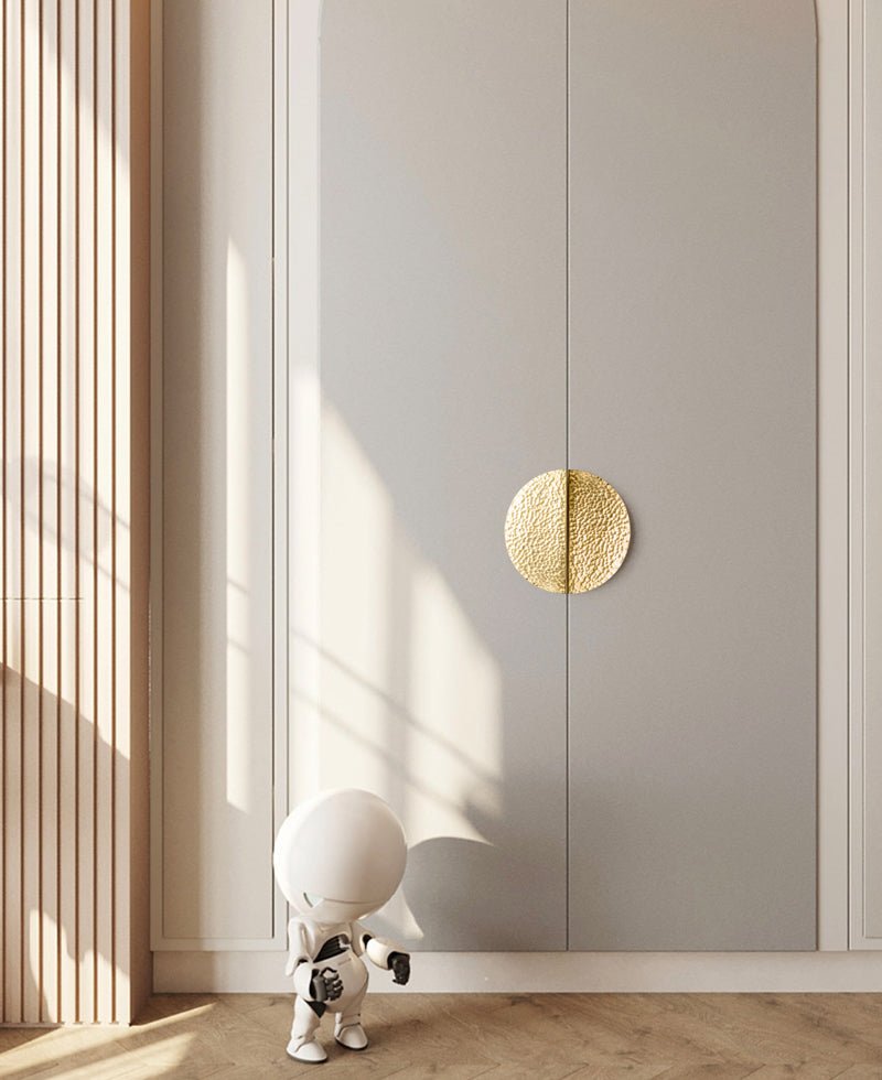 HAAM Solid Brass Hammered Half Circle Pull, premium pull handle