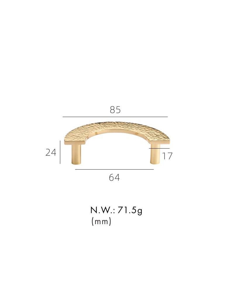 HAAM Solid Brass Hammered Half Moon Circle Pull, premium pull handle