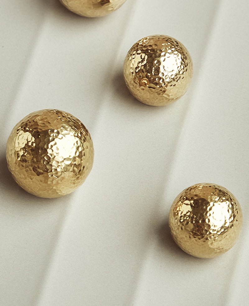 HAAM Solid Brass Hammered Spherical Knob, premium drawer & cupboard knob