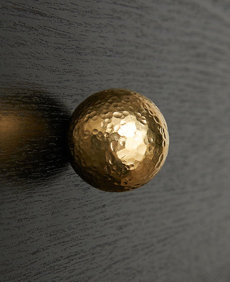 HAAM Solid Brass Hammered Spherical Knob, premium drawer & cupboard knob