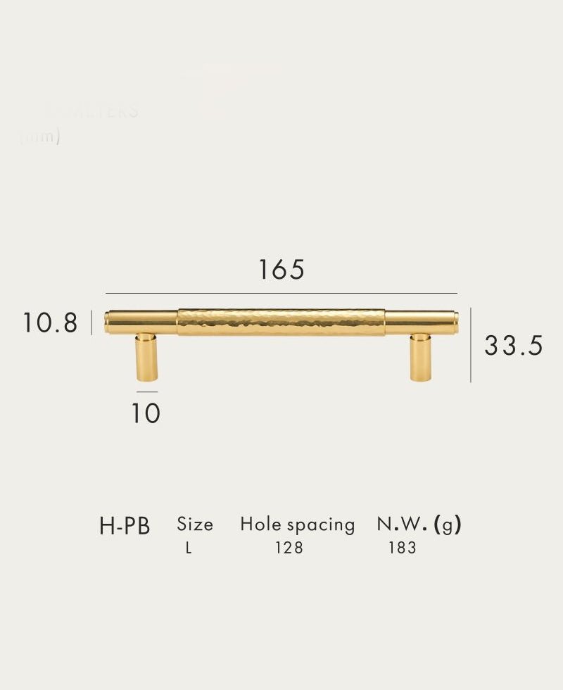 HAAM Solid Brass Mid Hammered Kitchen & Cabinet Handle, premium quality ...