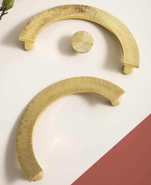 HAAM Solid Brass Strip Hammered Half Circle Cabinet Pull, premium pull ...