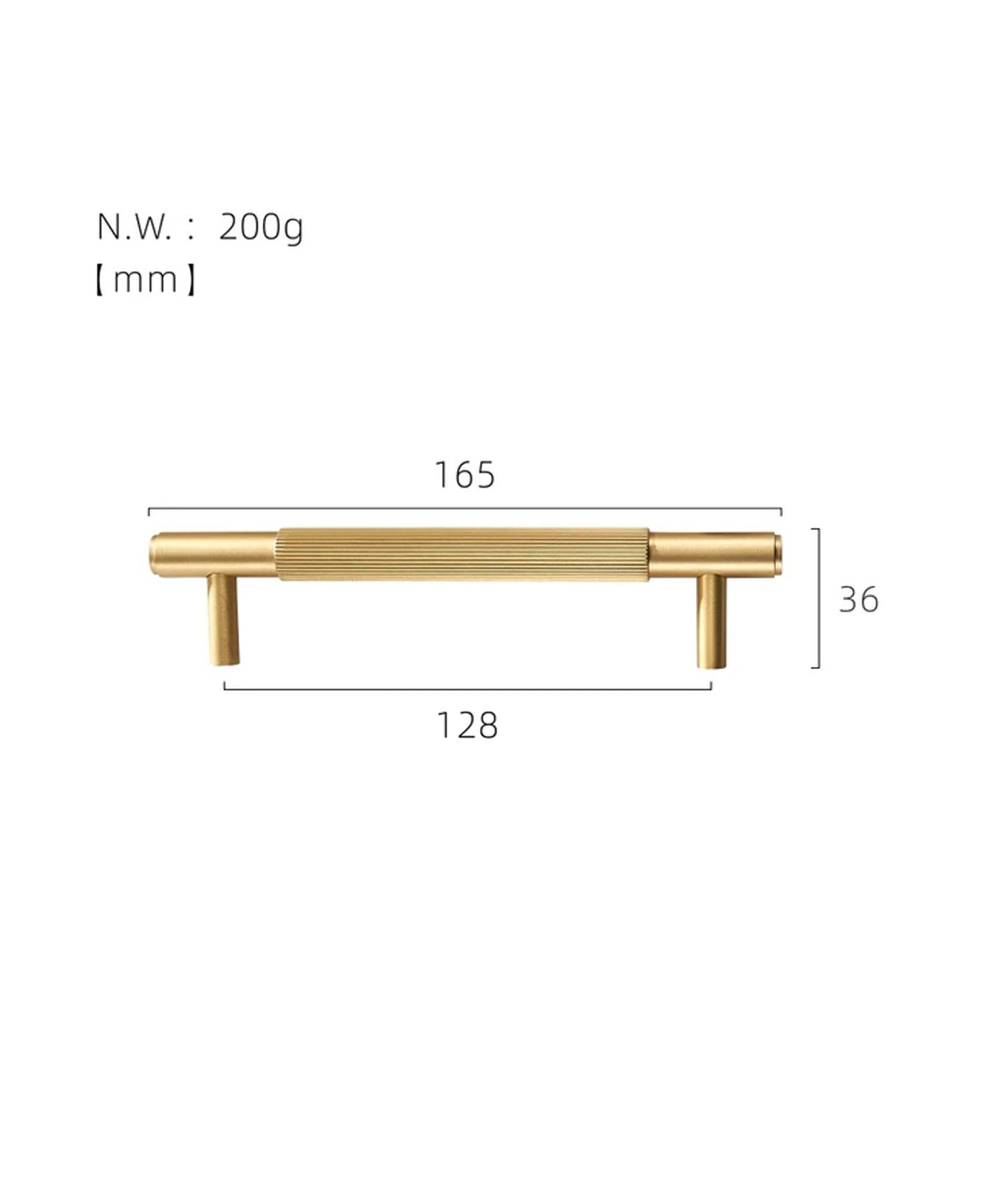 ELEVA Knurled Solid Brass Premium Kitchen & Cabinet Handle, Pull Handles
