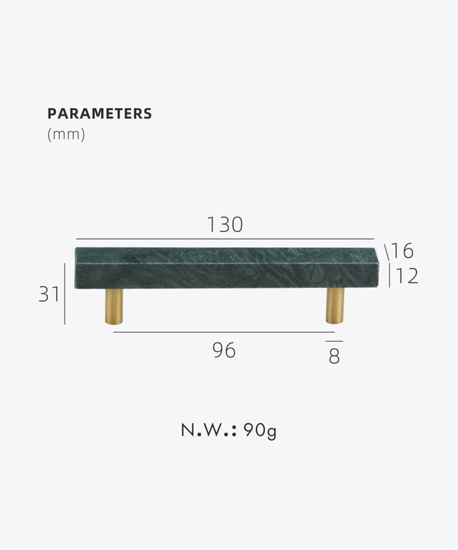 MARBLE Solid Brass Kitchen & Cabinet Handle, premium drawer and ...