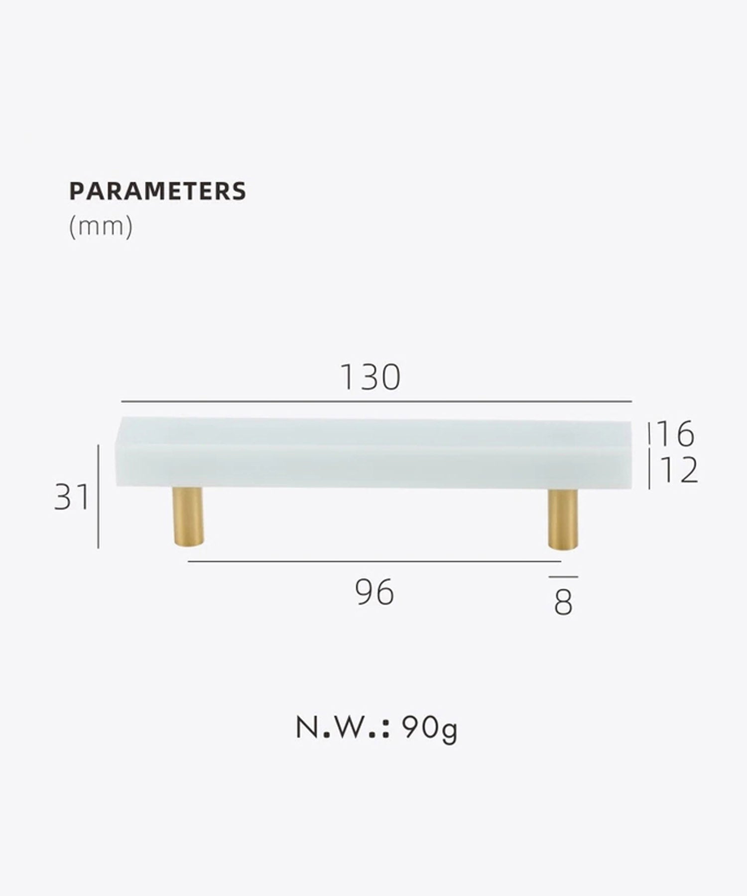 MARBLE Solid Brass Kitchen & Cabinet Handle, premium drawer and ...