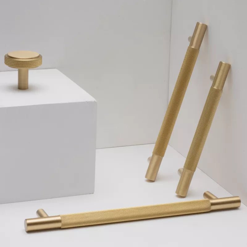 MID Knurled Solid Brass Kitchen & Cabinet Handle, premium pull handle