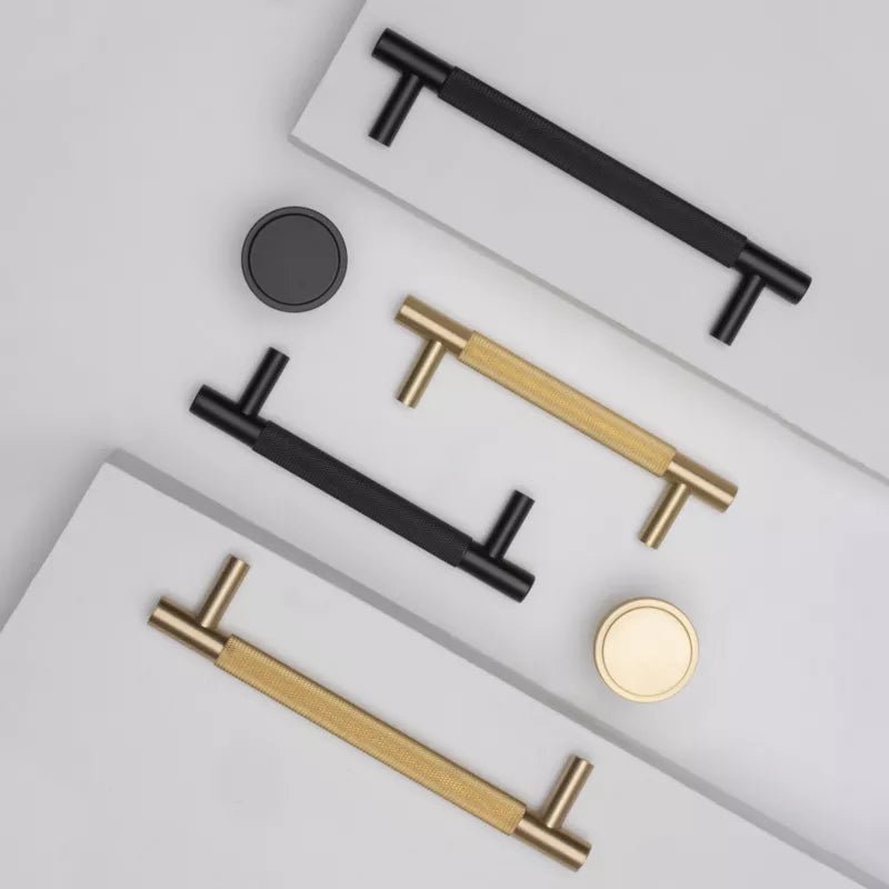 MID Knurled Solid Brass Kitchen & Cabinet Handle, premium pull handle