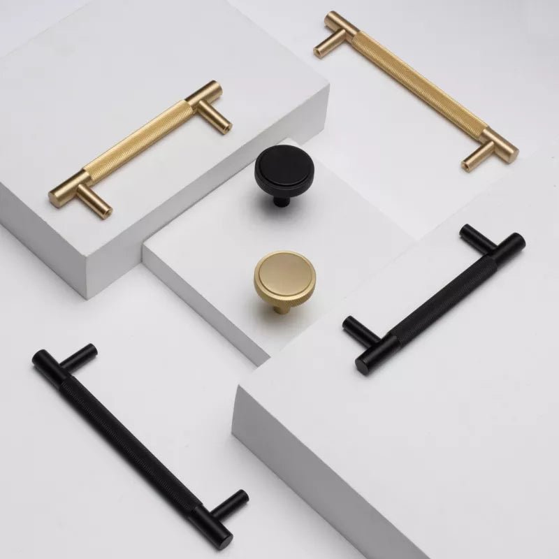 MID Knurled Solid Brass Kitchen & Cabinet Handle, premium pull handle