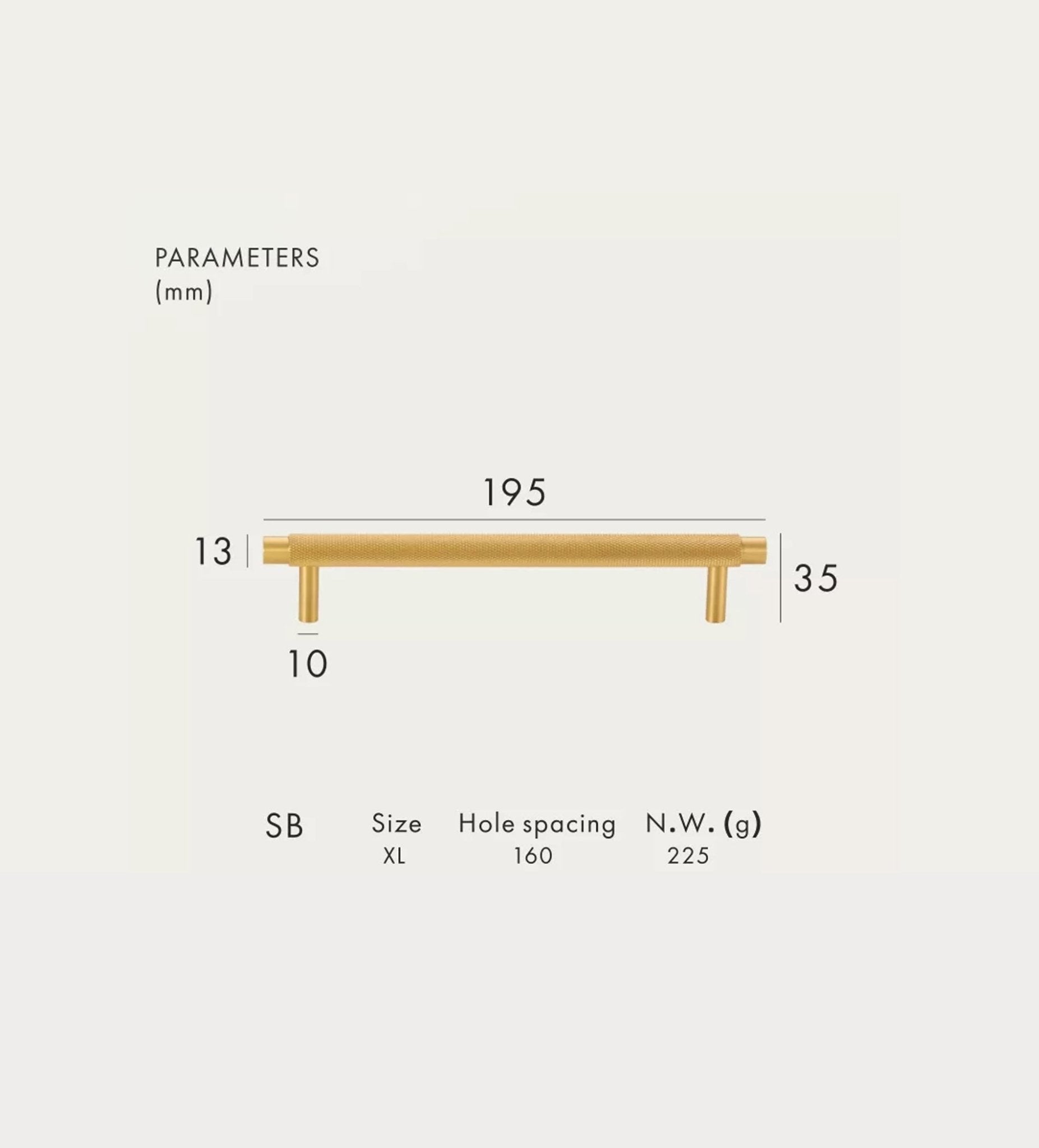 MILAN Knurled Solid Brass Premium Kitchen & Cabinet Handle, premium ...