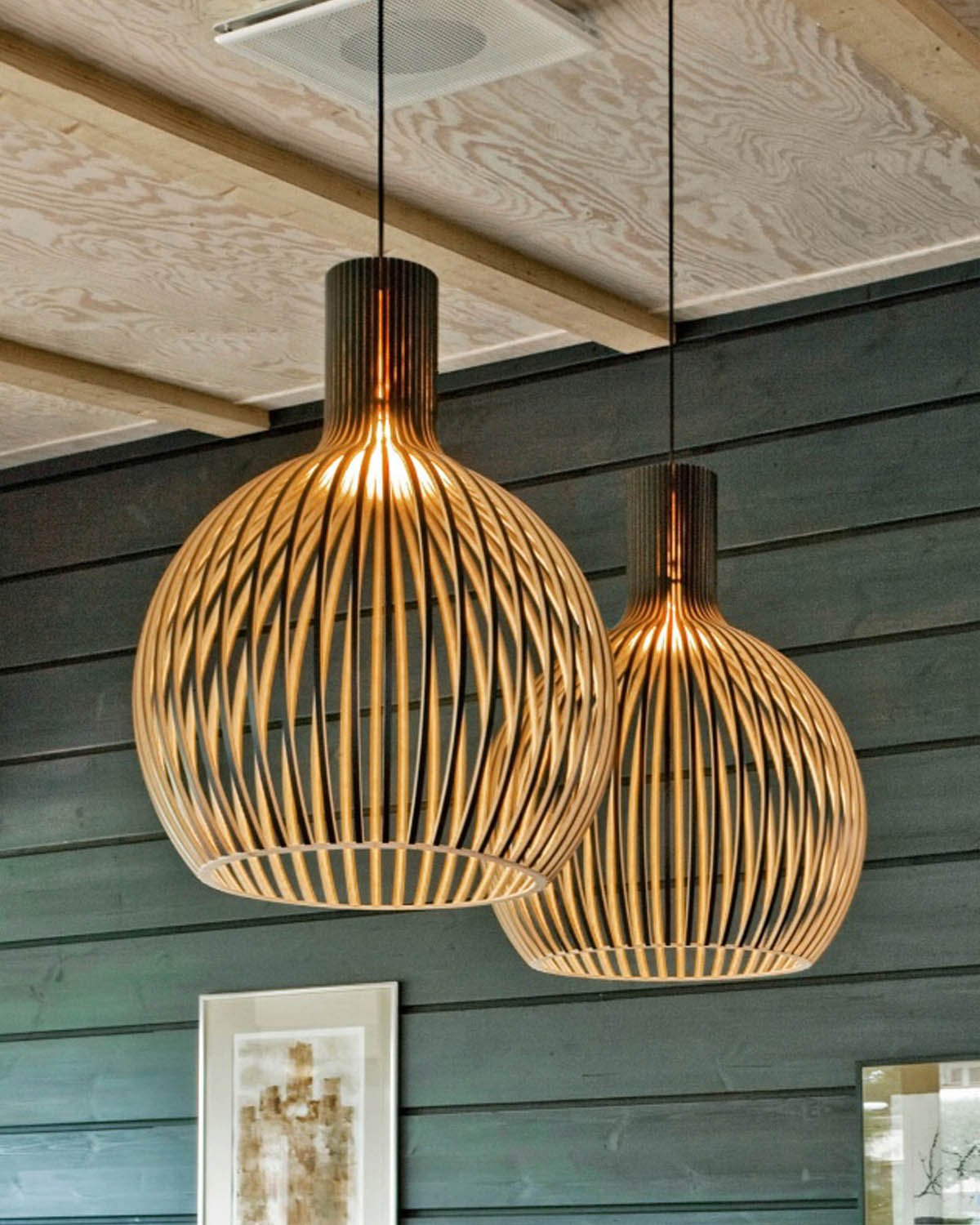 Modern Wooden Birdcage Pendant Light - Luxury Handles