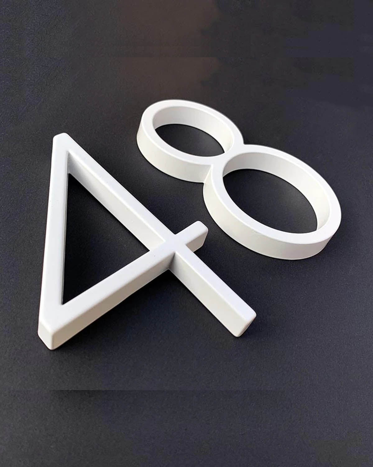 MONACO White Floating Large House Numbers - 125mm - Luxury Handles