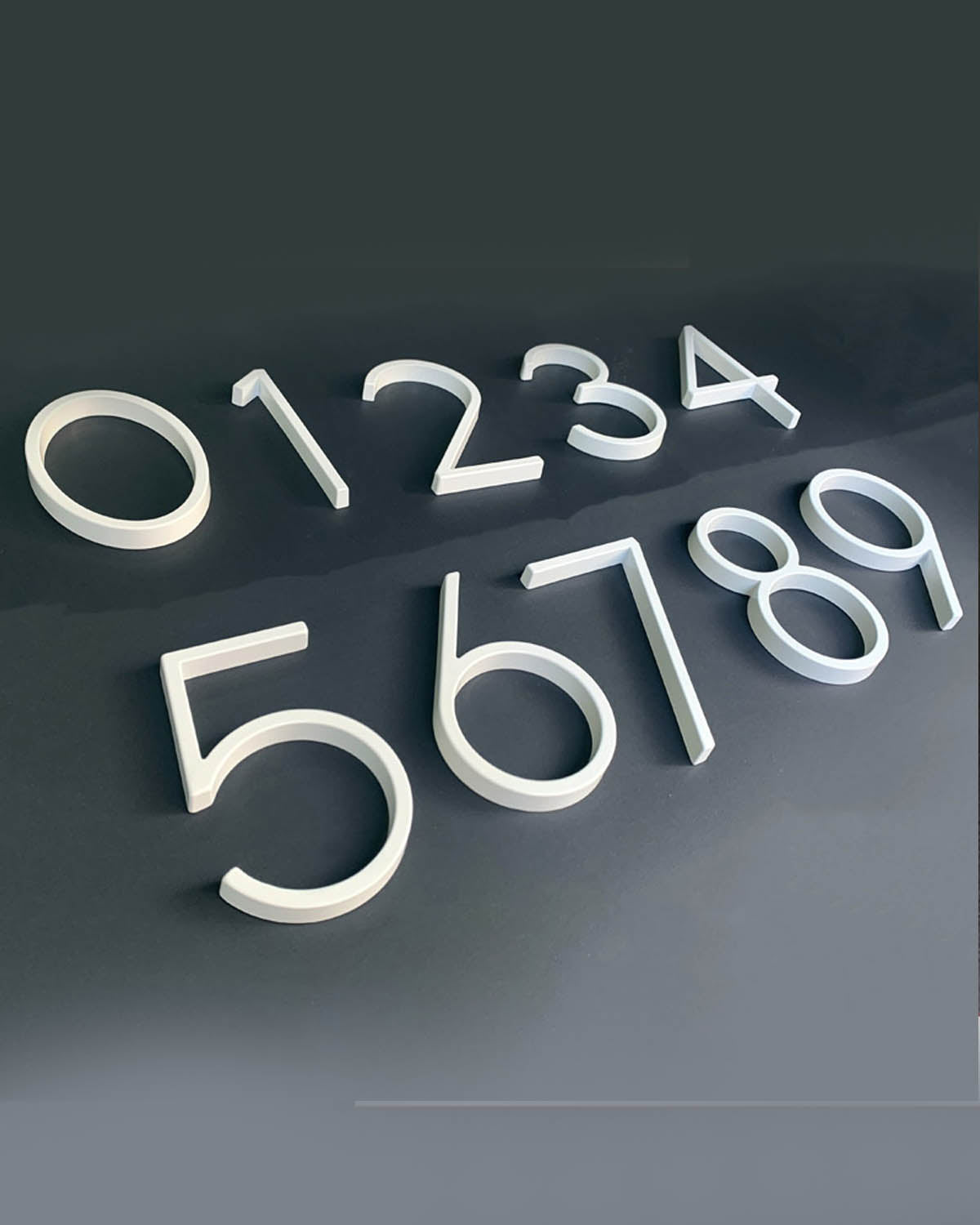 MONACO White Floating Large House Numbers - 125mm - Luxury Handles