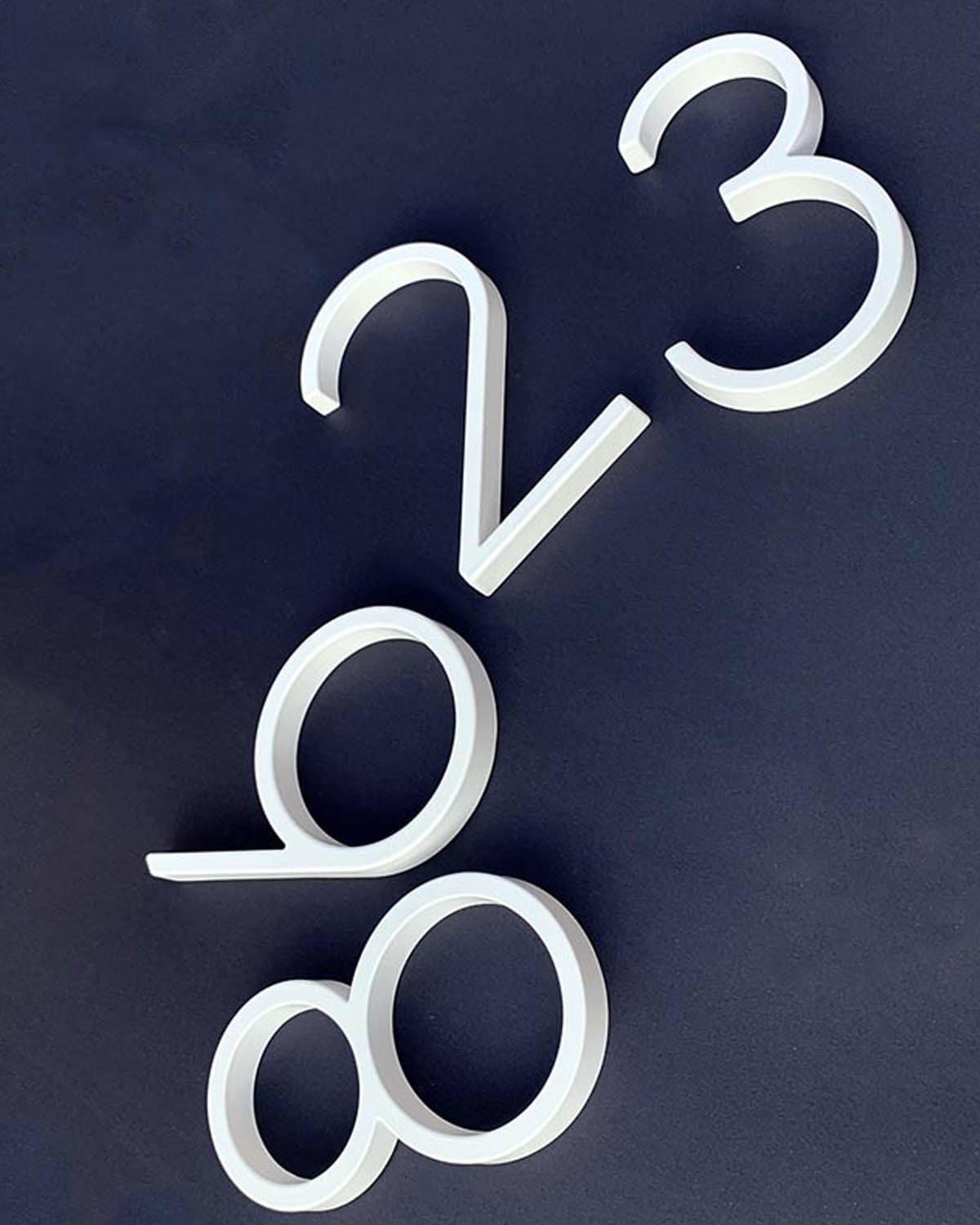 MONACO White Floating Large House Numbers - 125mm - Luxury Handles