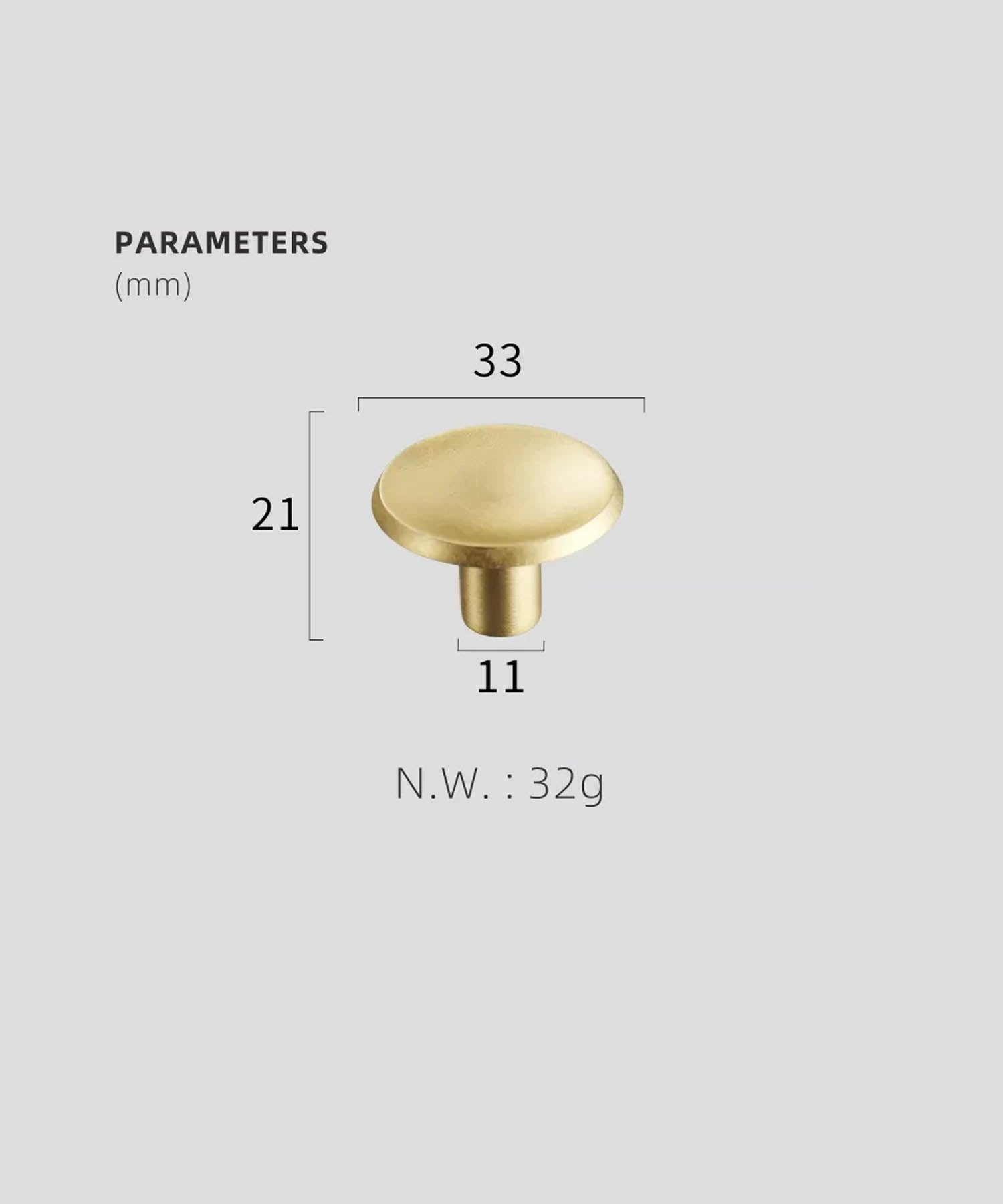 NORDIC Solid Brass Concave Knob - Luxury Handles