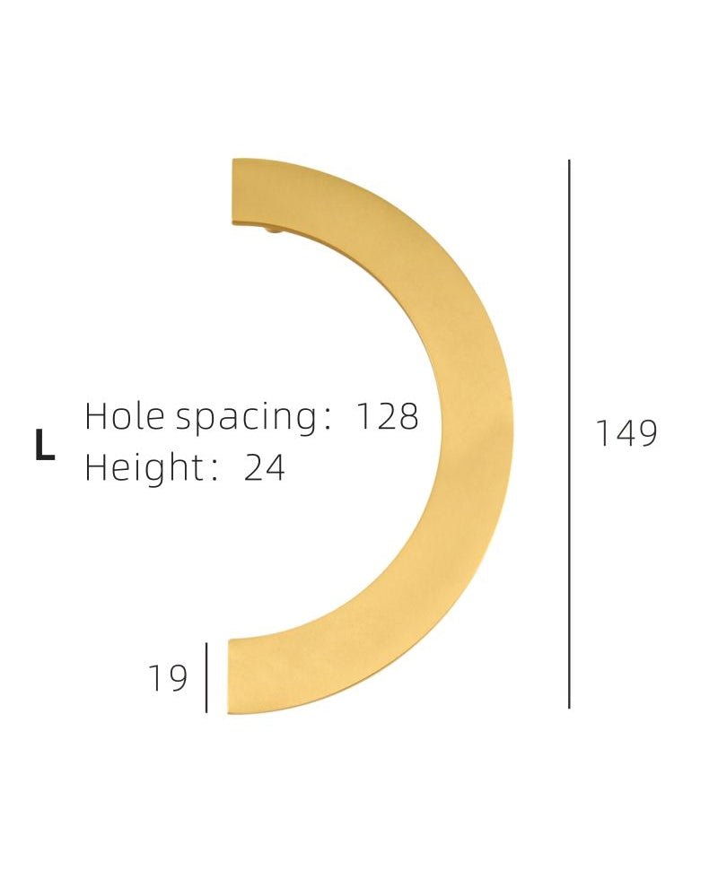 NORDIC Solid Brass Half Circle Pull Handle, , premium quality cupboard ...