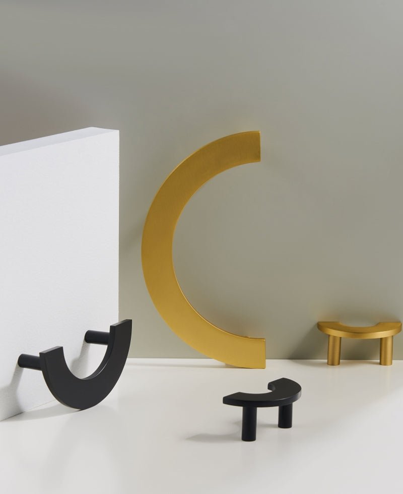 NORDIC Solid Brass Half Circle Pull Handle, , premium quality cupboard & drawer pull handle