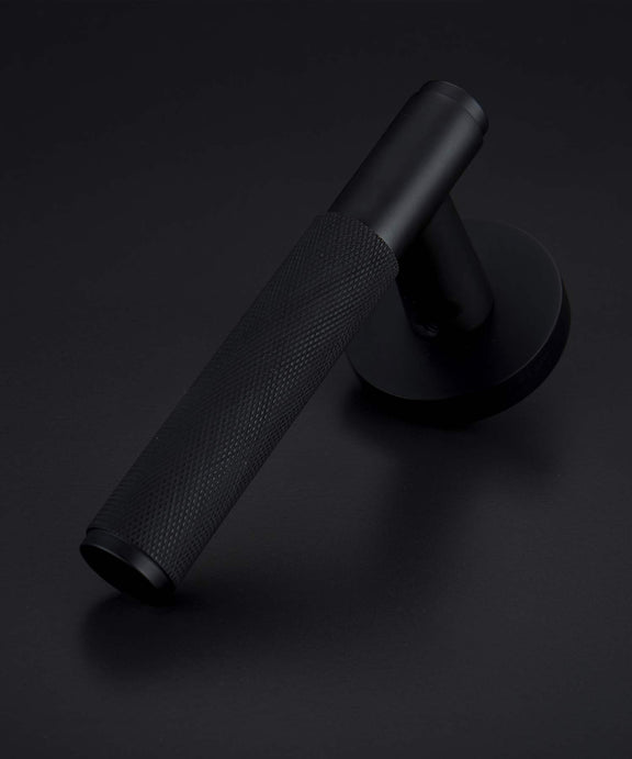 Nova Solid Brass Knurled Door Lever Handle Set - Luxury Handles