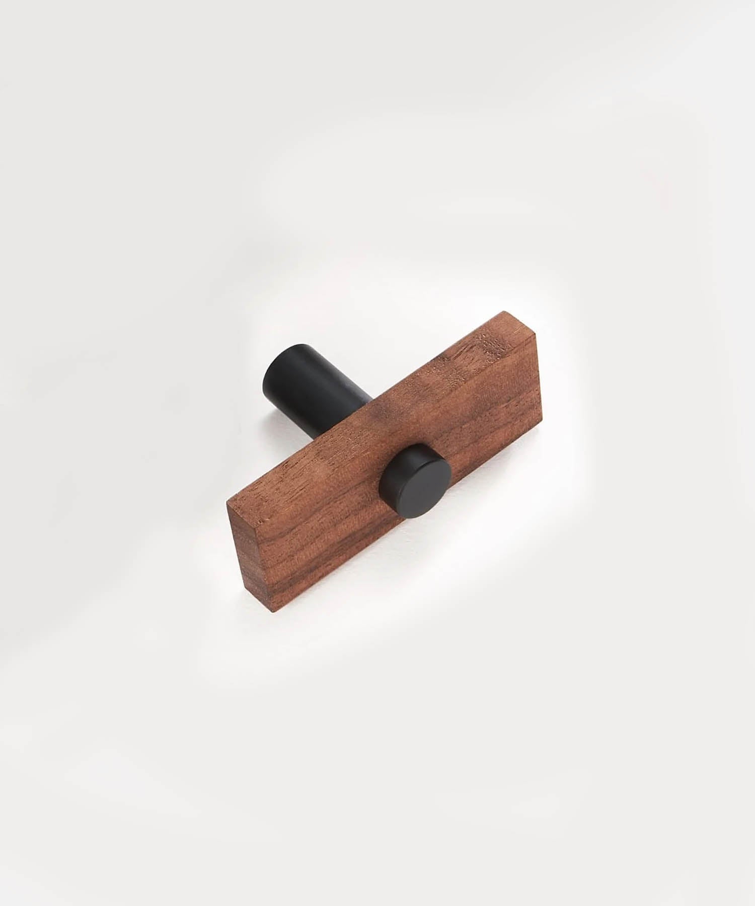 WOOD Walnut & Solid Brass Flat T-Bar Handle - Luxury Handles