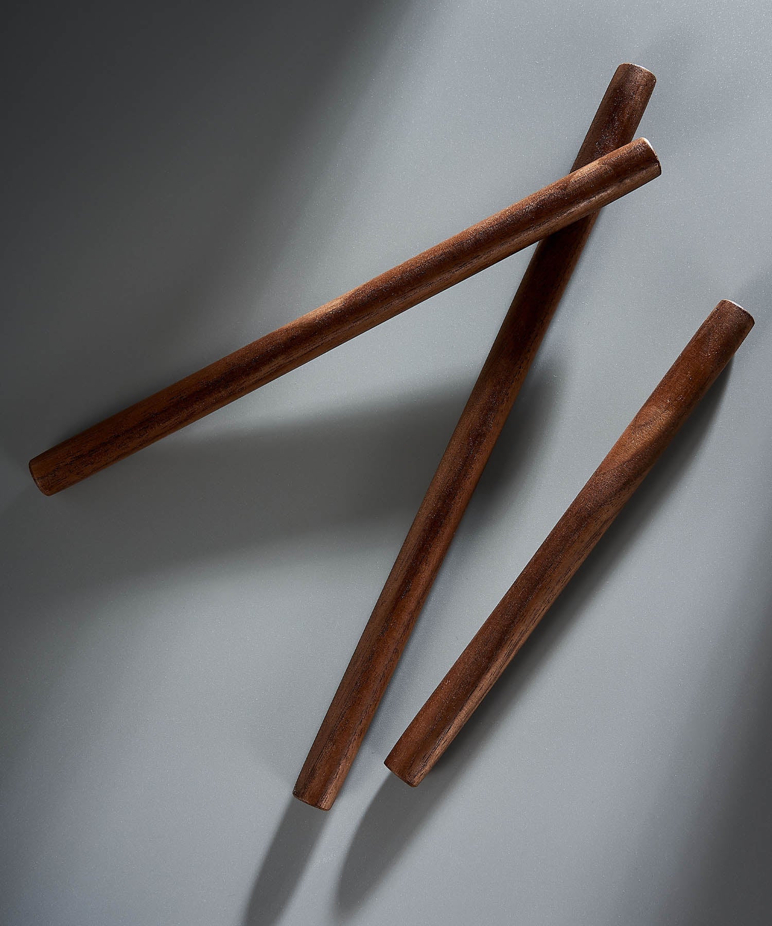 WOOD Walnut & Solid Brass Modern Kitchen & Cabinet Handle - Luxury Handles