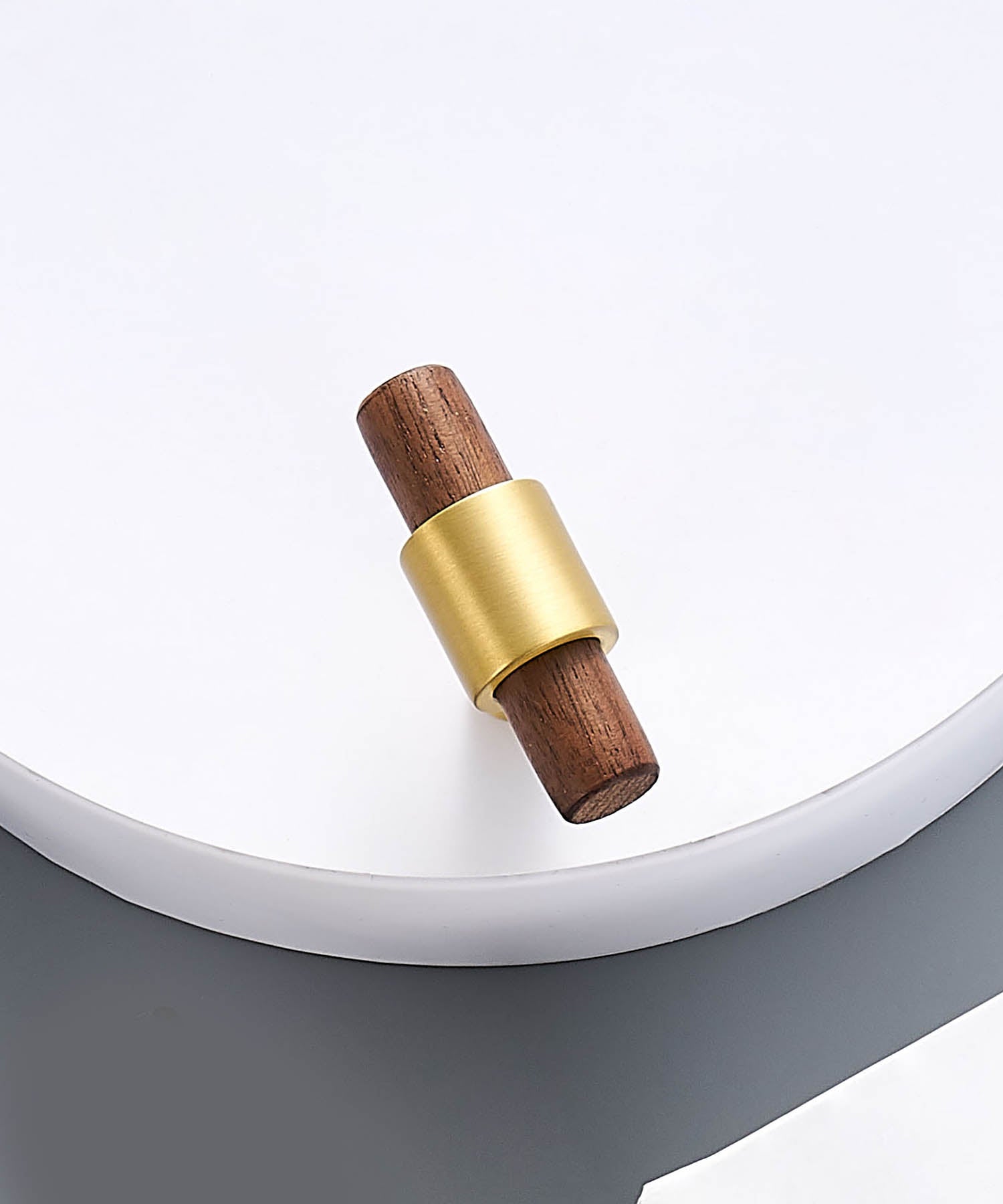 WOOD Walnut & Solid Brass Modern cabinet T-Bar Handle – Luxury Handles